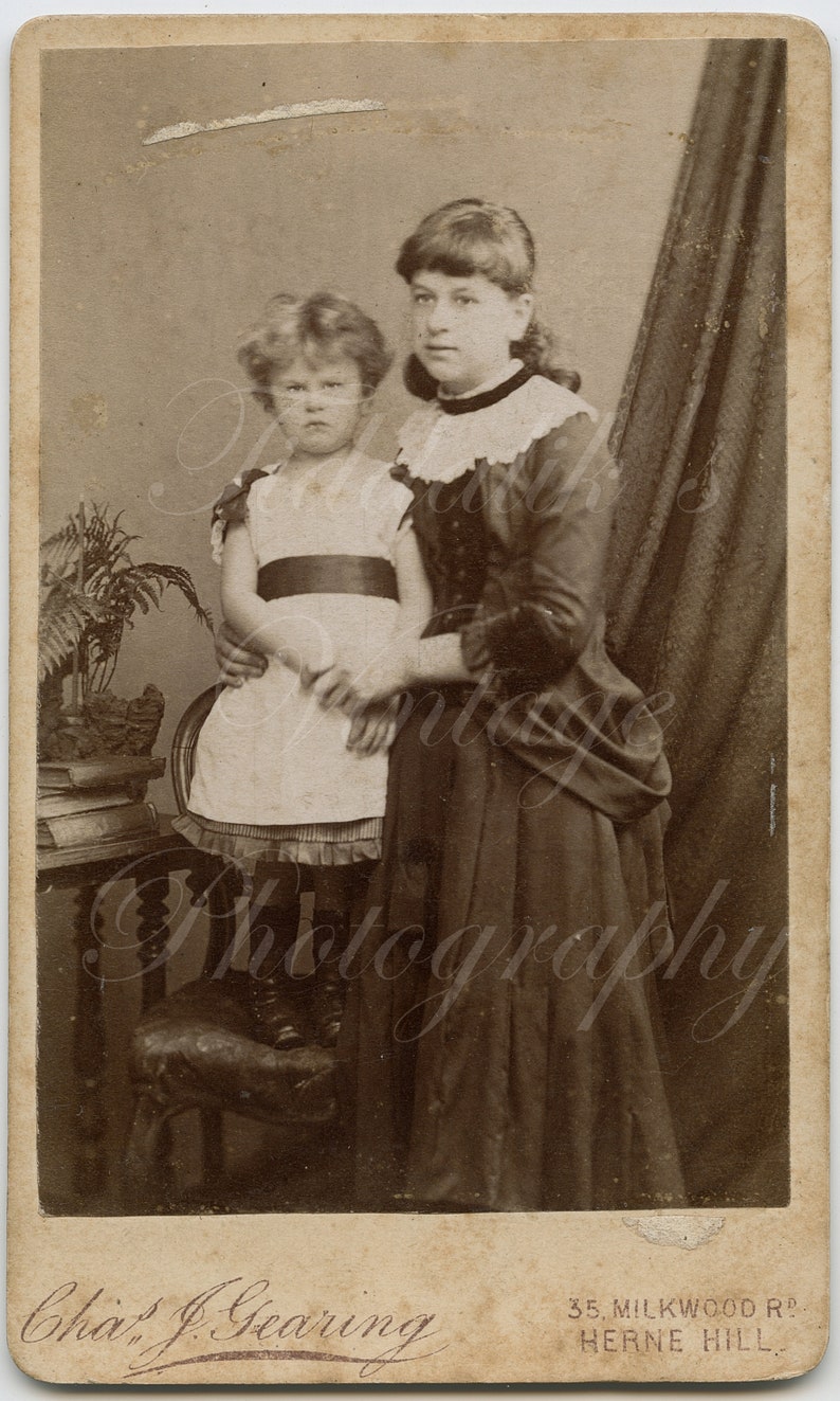CDV Victorian Sister & Brother Boy in Dress Family - Etsy