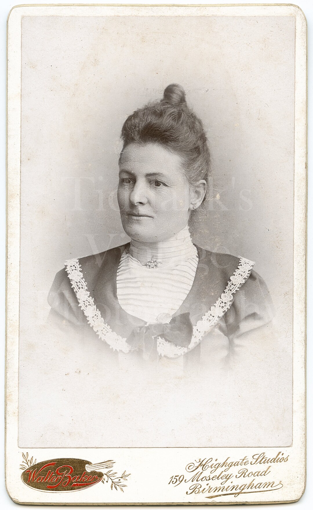 Victorian Young Woman, Hair Bun, Vignette Portrait CDV Photo Walter ...