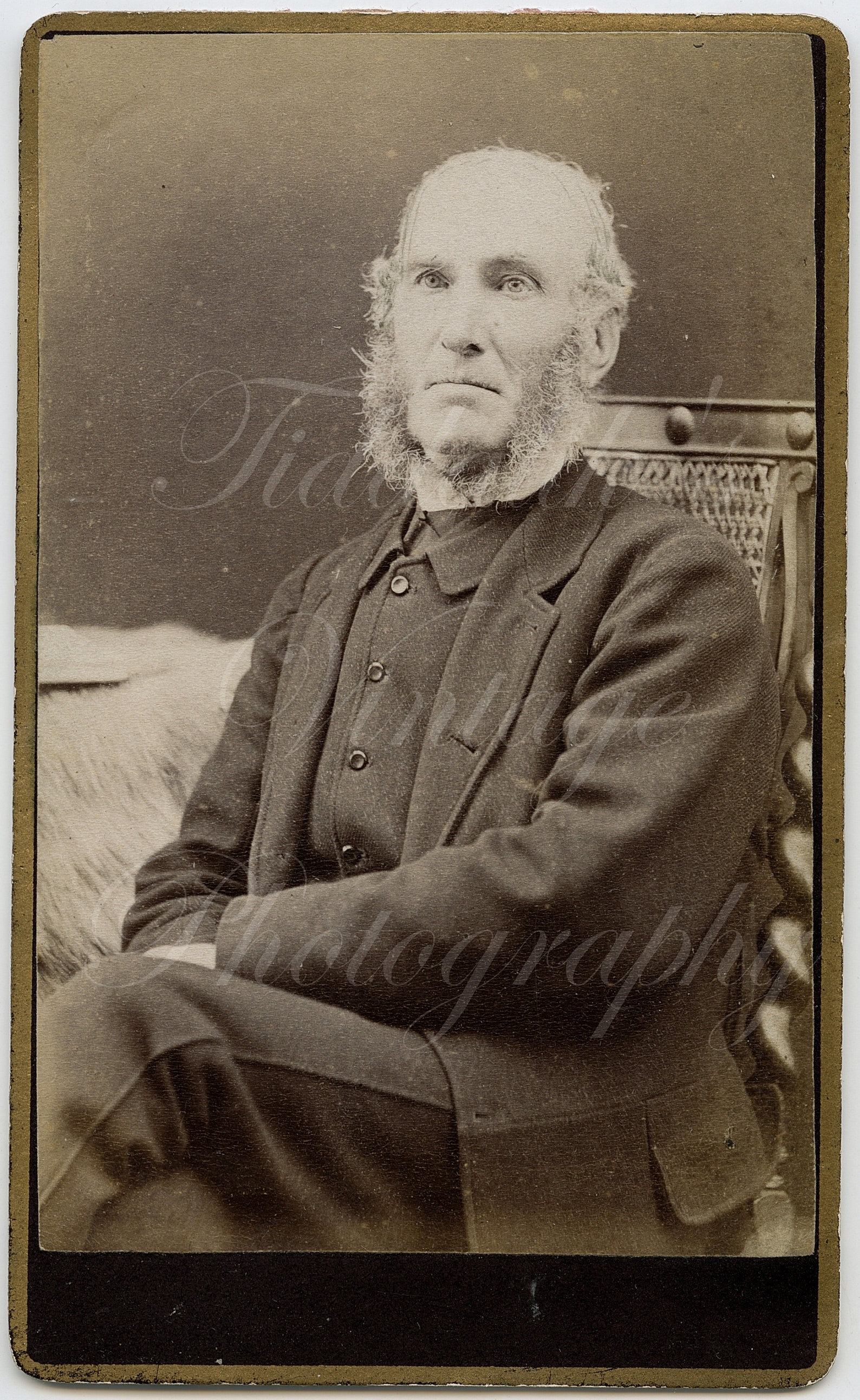 CDV Photo Victorian Elderly Man Mutton Chops Seated Portrait - Etsy