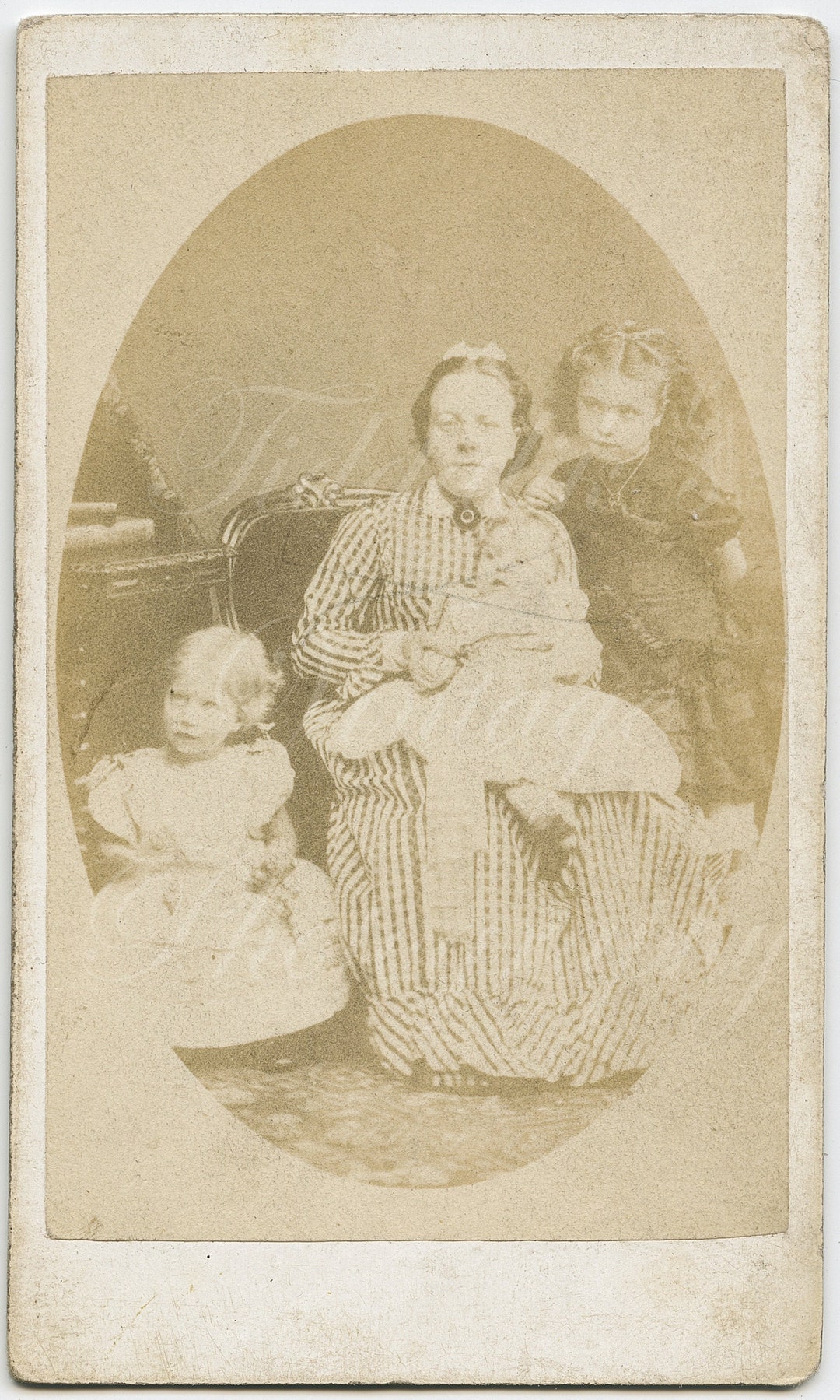 CDV Victorian Mother and Children, Group Family Portrait ~ Fred Witlock ...