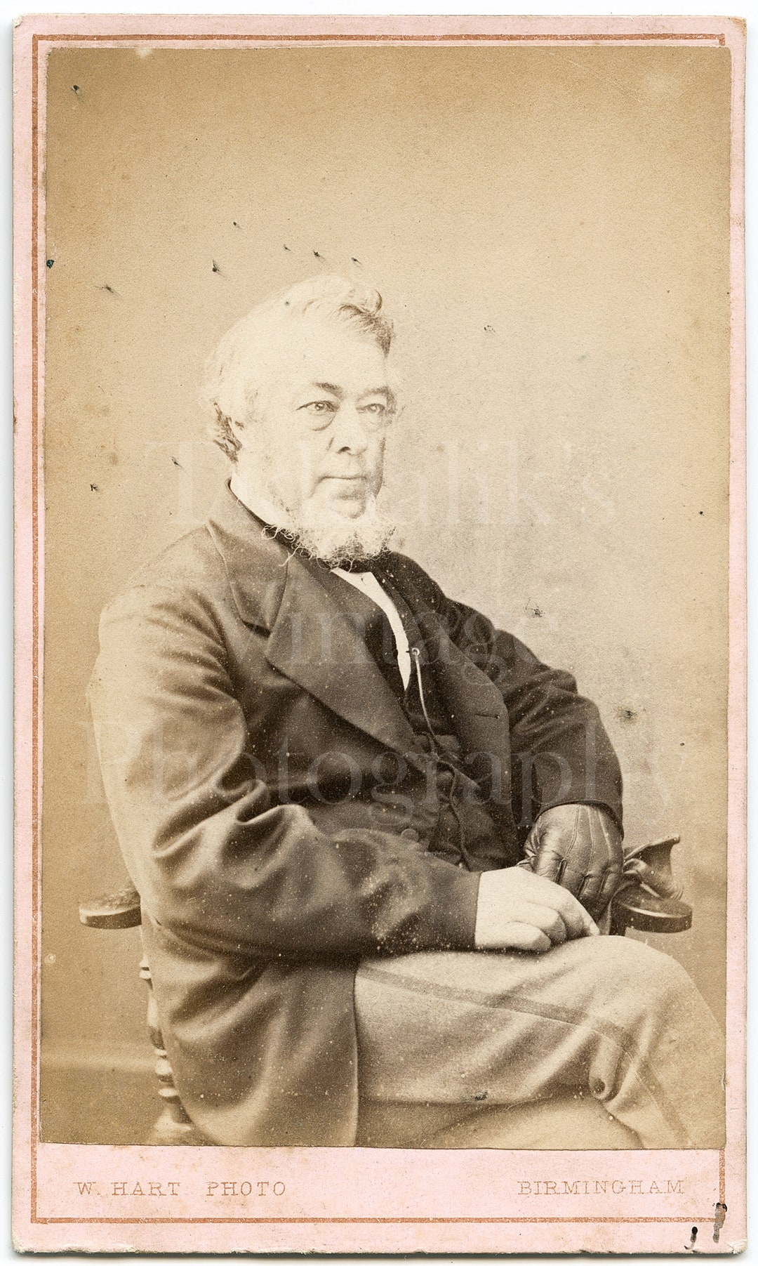 Victorian Man, Neck Beard, One Glove, Seated Portrait ~ CDV Photo ~ W ...