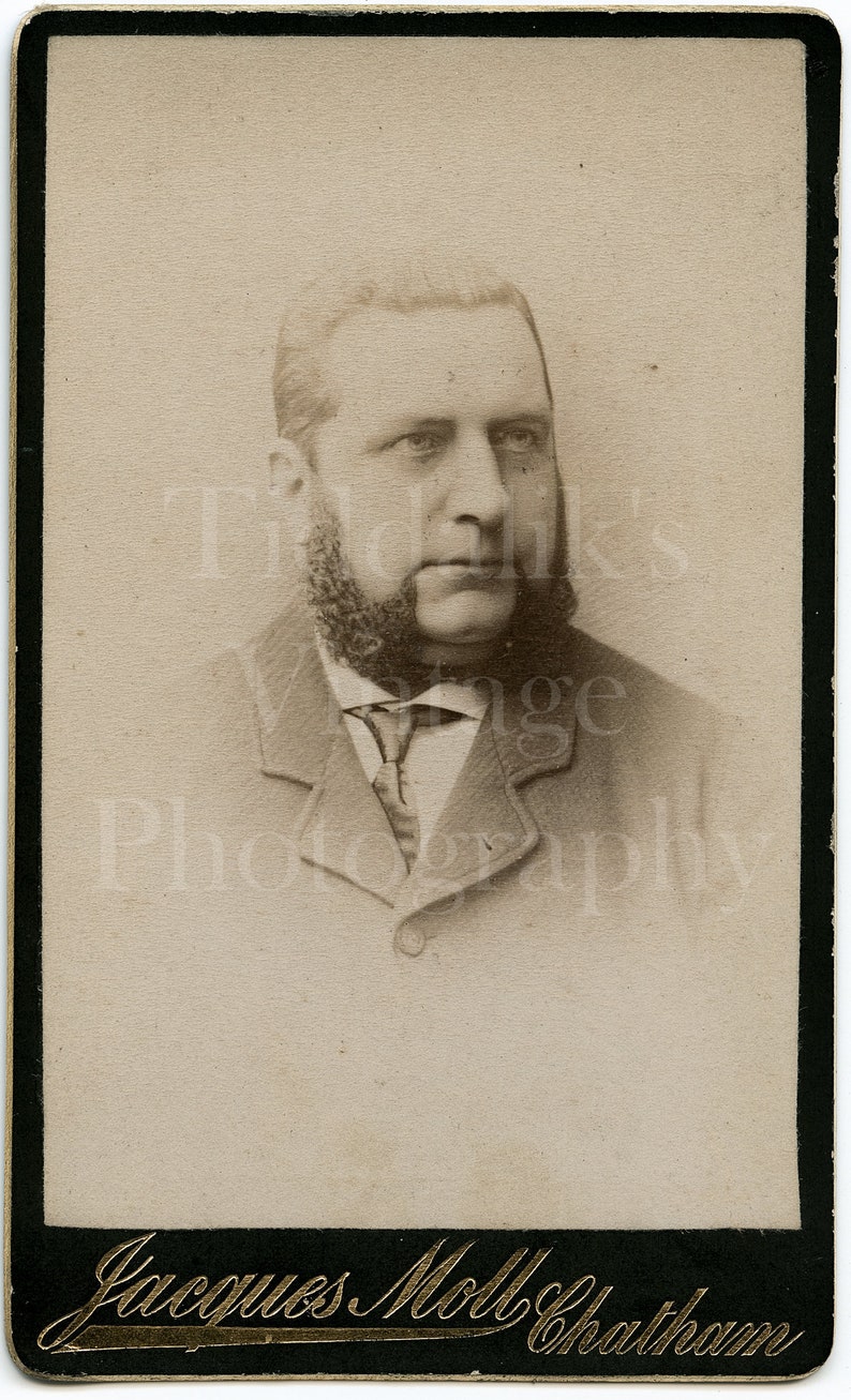 Victorian Man Sideburns Vignette Portrait CDV Photo | Etsy