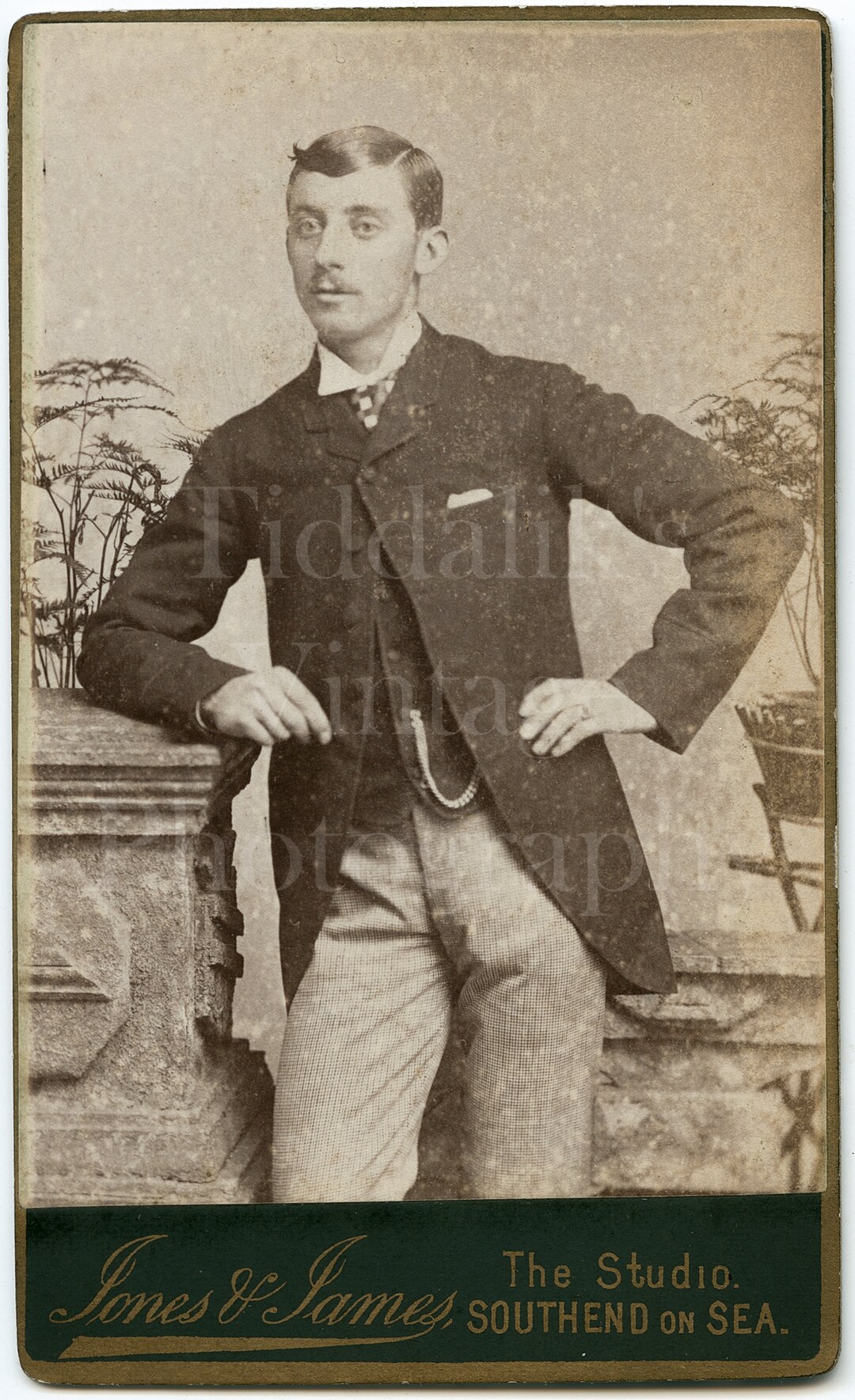 CDV Photo Victorian Young Handsome Mustached Man, Aug 1889, Portrait ...