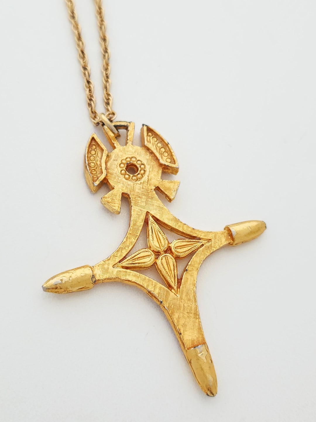 Vintage Gold Fill Ancient Style Cross Pendant Necklace - Etsy