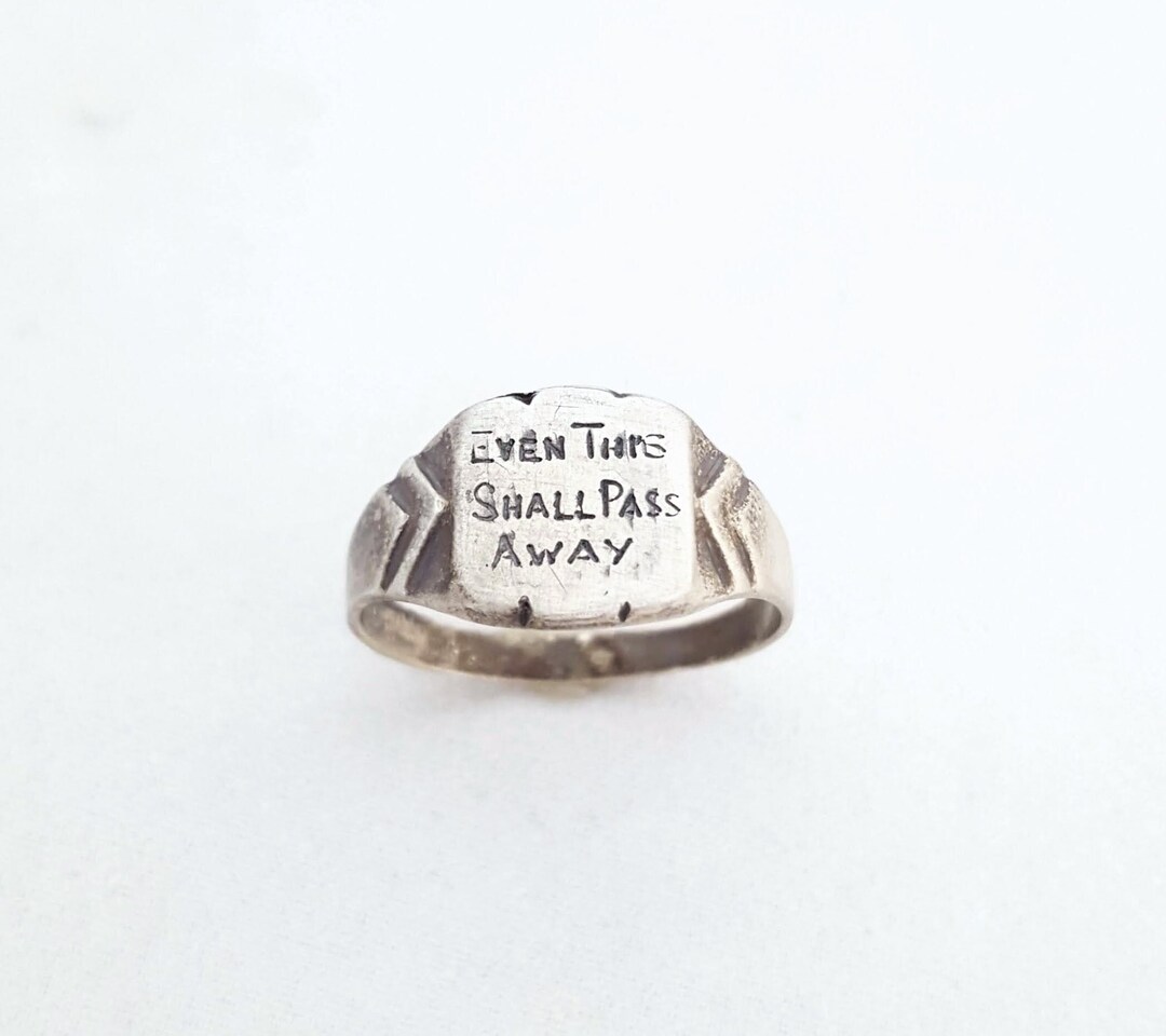 Art Deco Style "even This Shall Pass Away" Signet Ring - Etsy