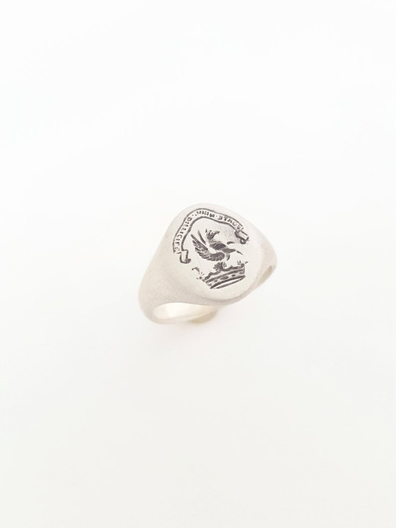 Edwardian Style Pegasus Signet Ring "forti Nihil Difficile" (nothing is ...
