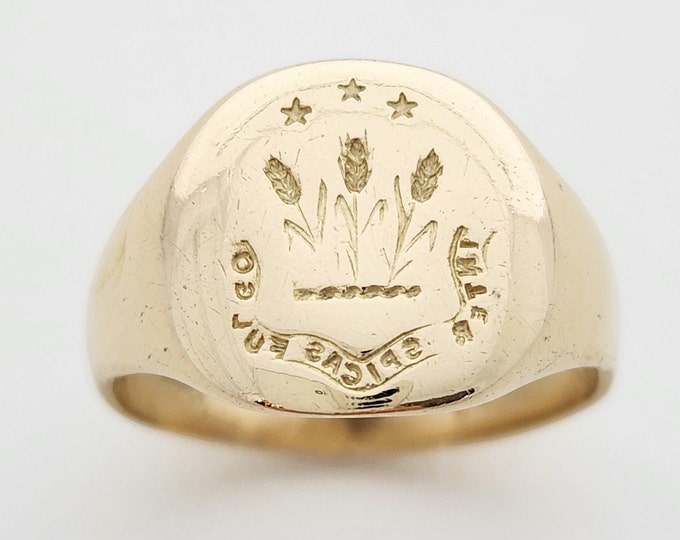 Antique Victorian 18k Gold Signet Ring "among the Stars I Shine" - Etsy