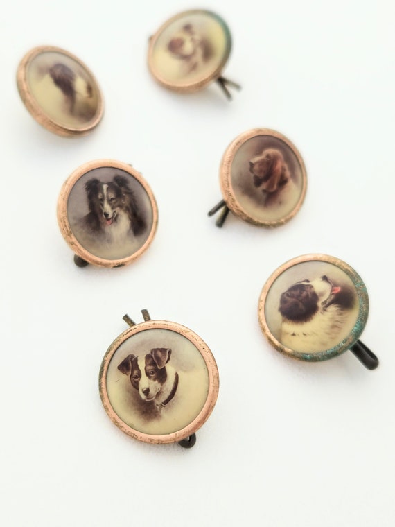 victorian portrait buttons - Gem