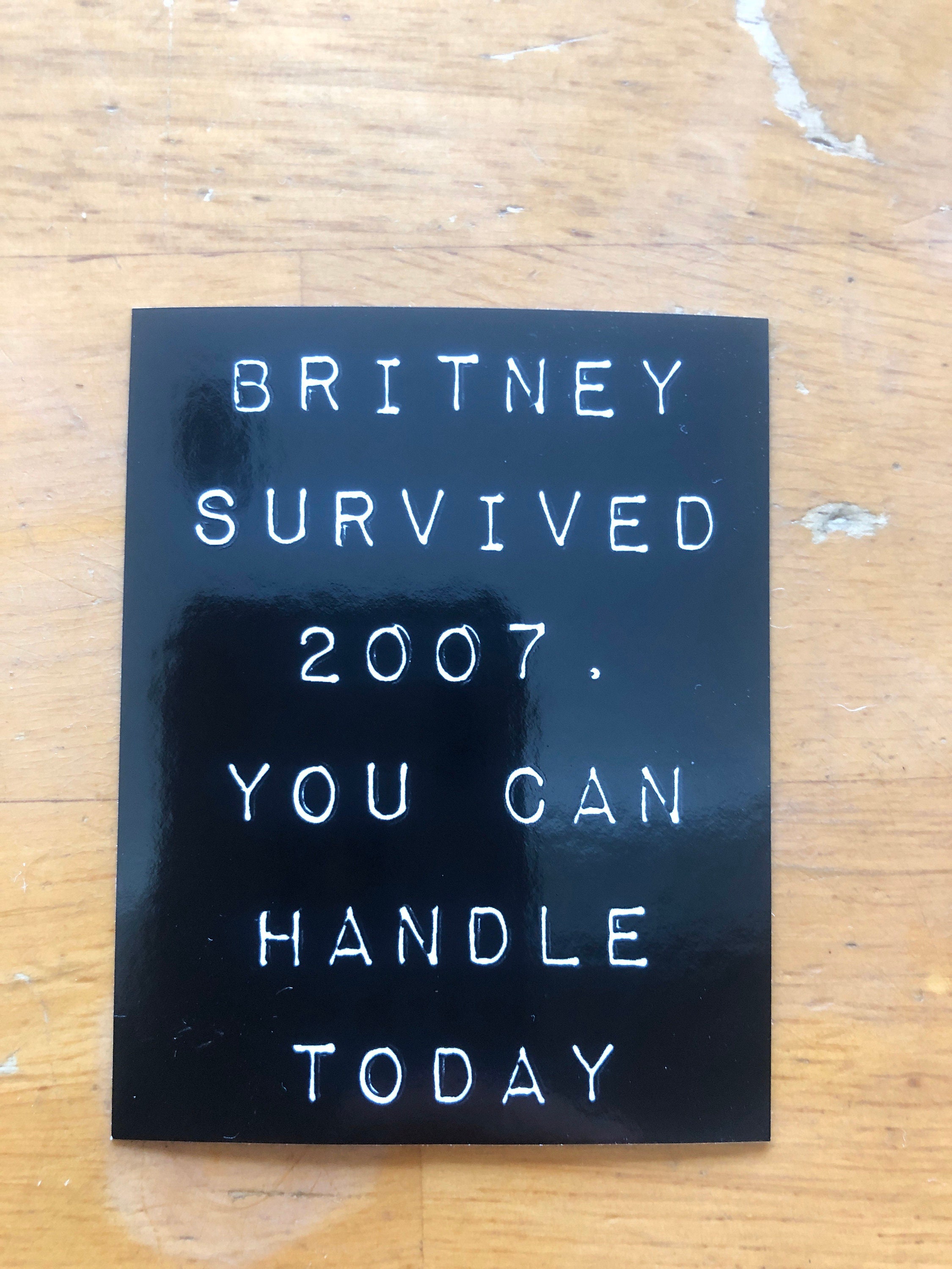 Britney Survived 2007 You Can Handle Today Vinyl Sticker - Etsy