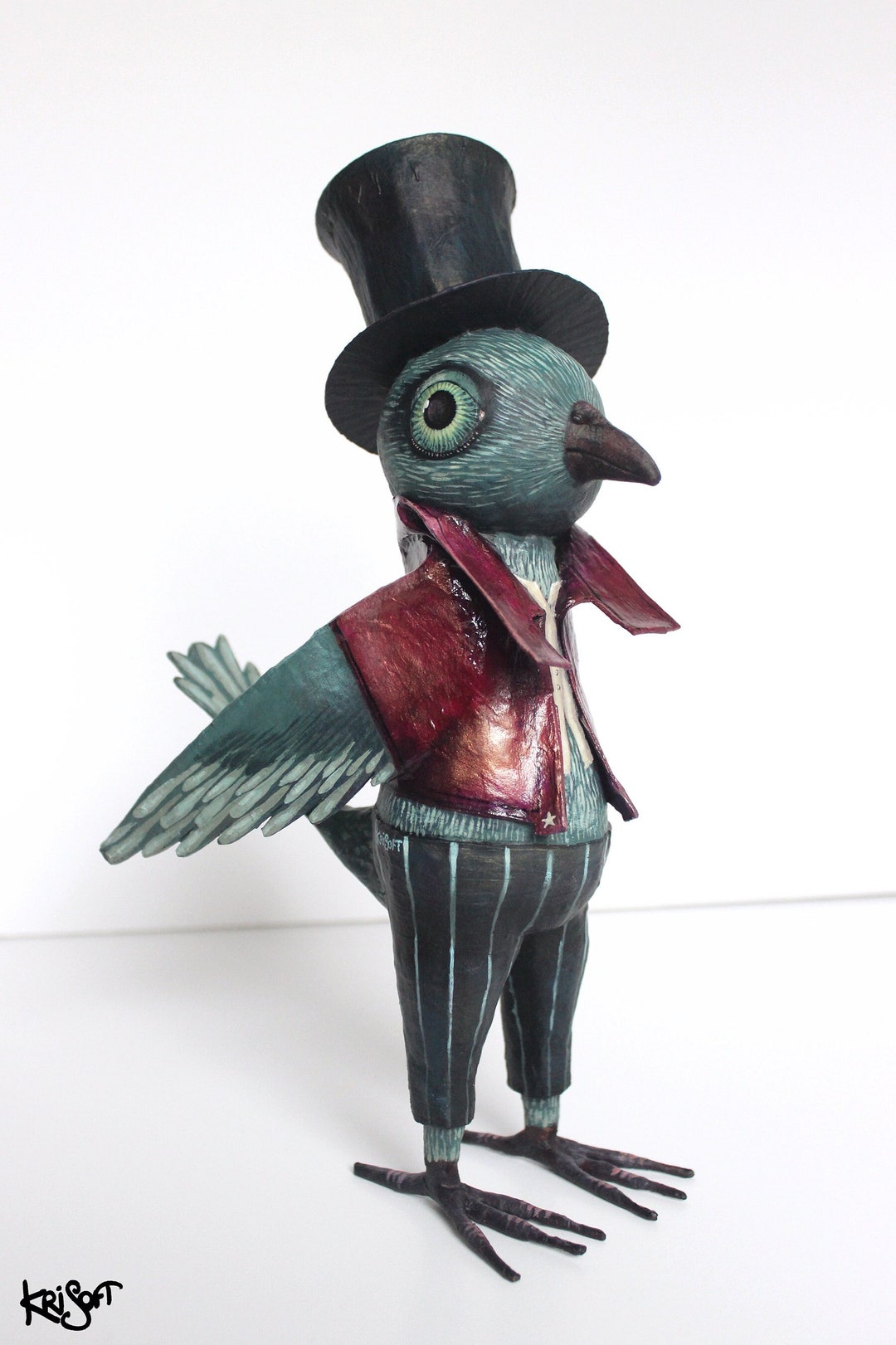 Dandy Bird, Scukpture, Unique Piece Signed Krisoft - Etsy
