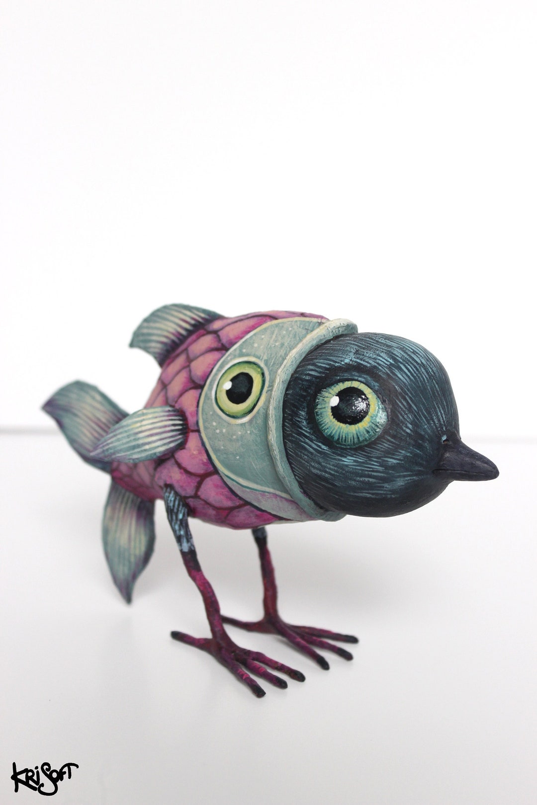 Birdfish, Bird-fish Sculpture, Unique Piece Signed Krisoft - Etsy