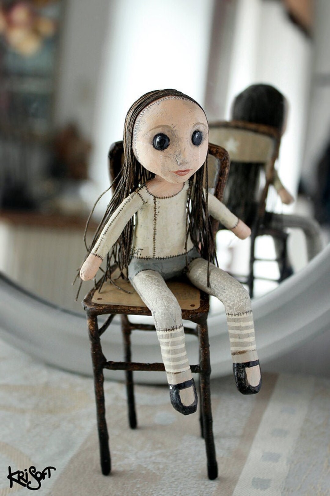 Aline Doll on Her Star Chair, Unique Piece Signed Krisoft - Etsy