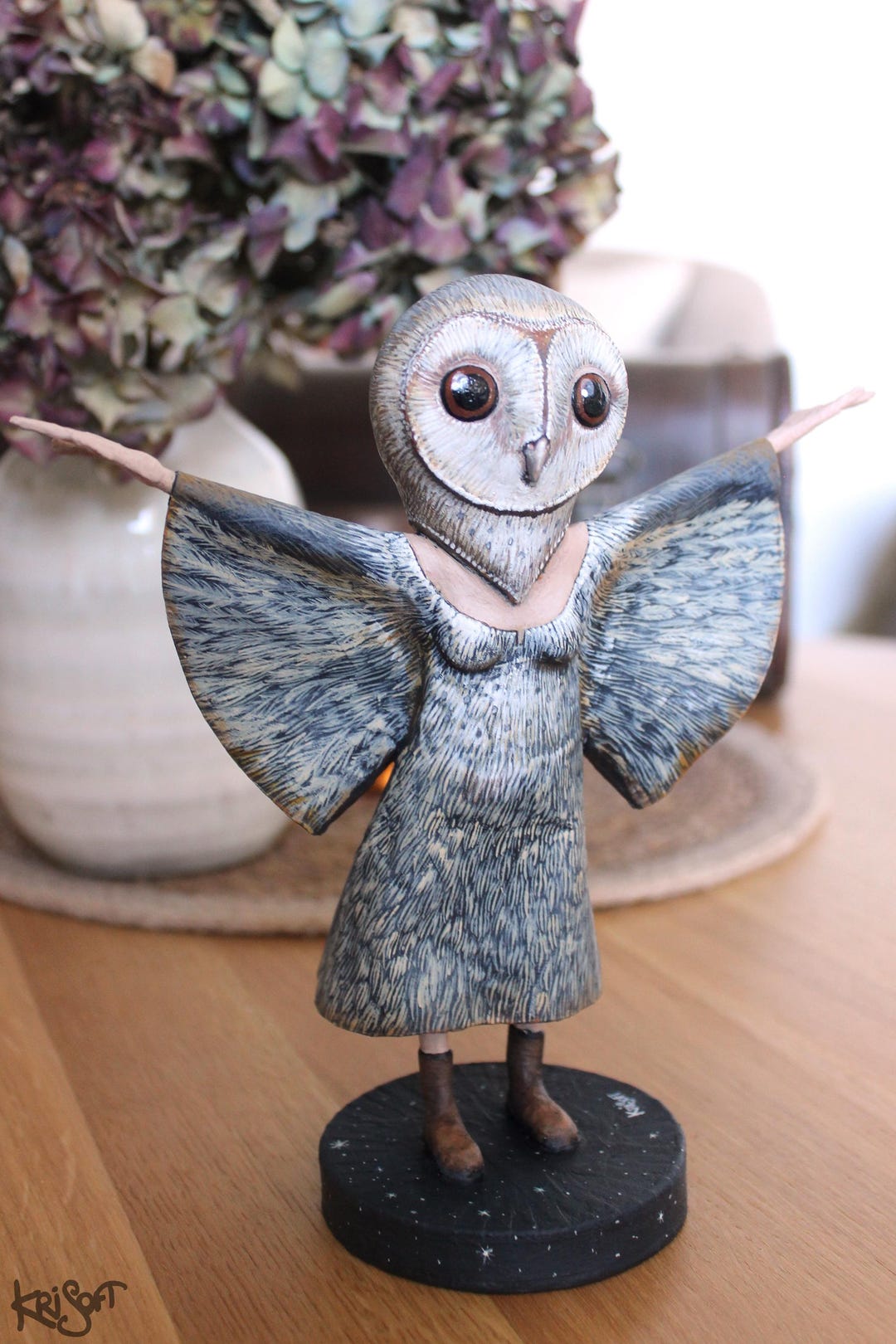 Célina, Barn Owl, a Unique Piece Signed Krisoft - Etsy