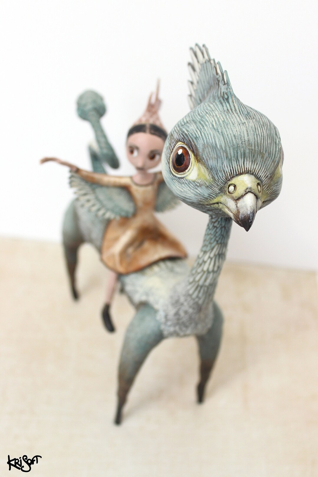 Chimera: i Will Be Your Wings, Sculpture, Unique Piece Signed Krisoft ...