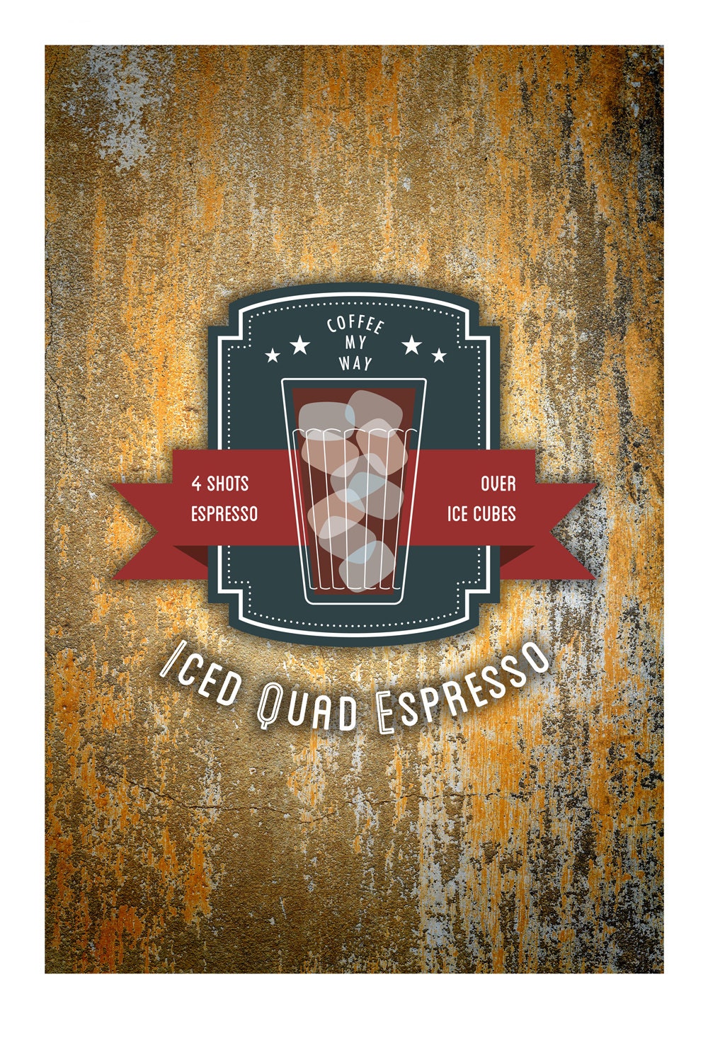 Coffee Poster by Im Different Press Iced Quad Espresso - Etsy