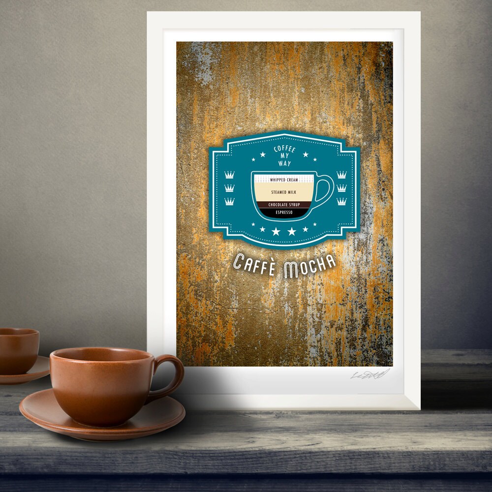 Coffee Poster by Im Different Press - Caffe Mocha - Etsy