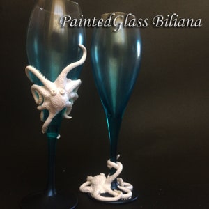 Octopus Wedding Champagne Flutes 2 Pcs - Etsy