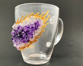 Free Shipping Silver Geode Coffee Mug Geode Coffee Glass | Etsy