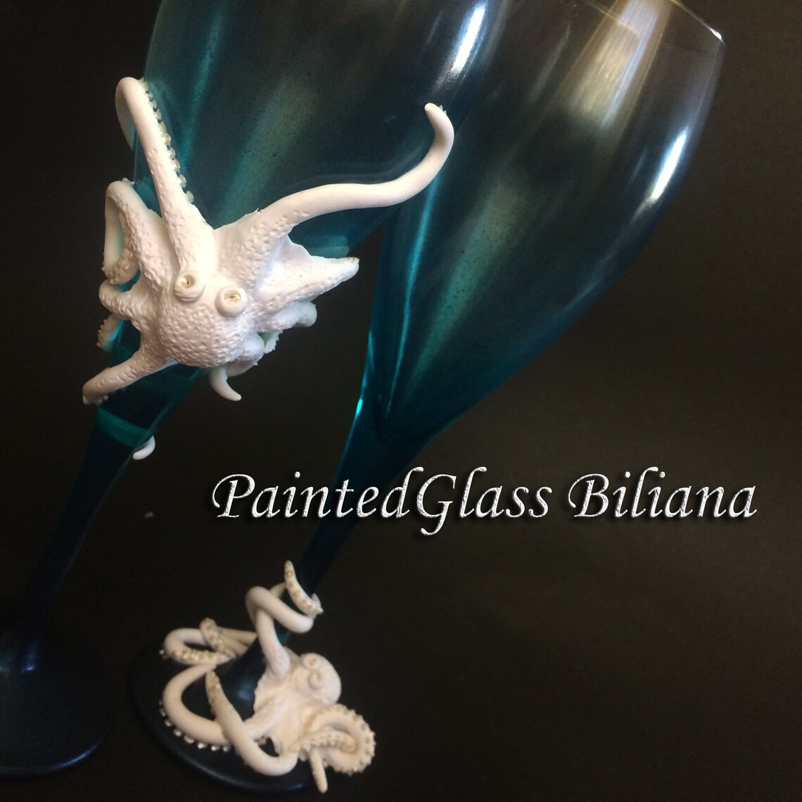 Octopus Wedding Champagne Flutes 2 Pcs - Etsy