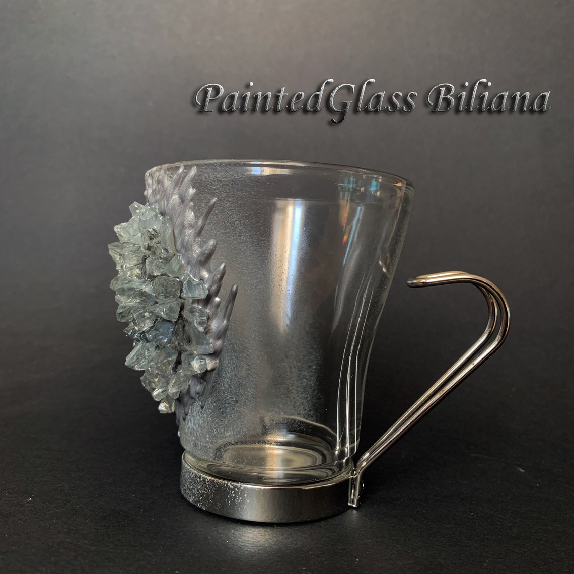 Free Shipping Silver Geode Coffee Mug Geode Coffee Glass | Etsy