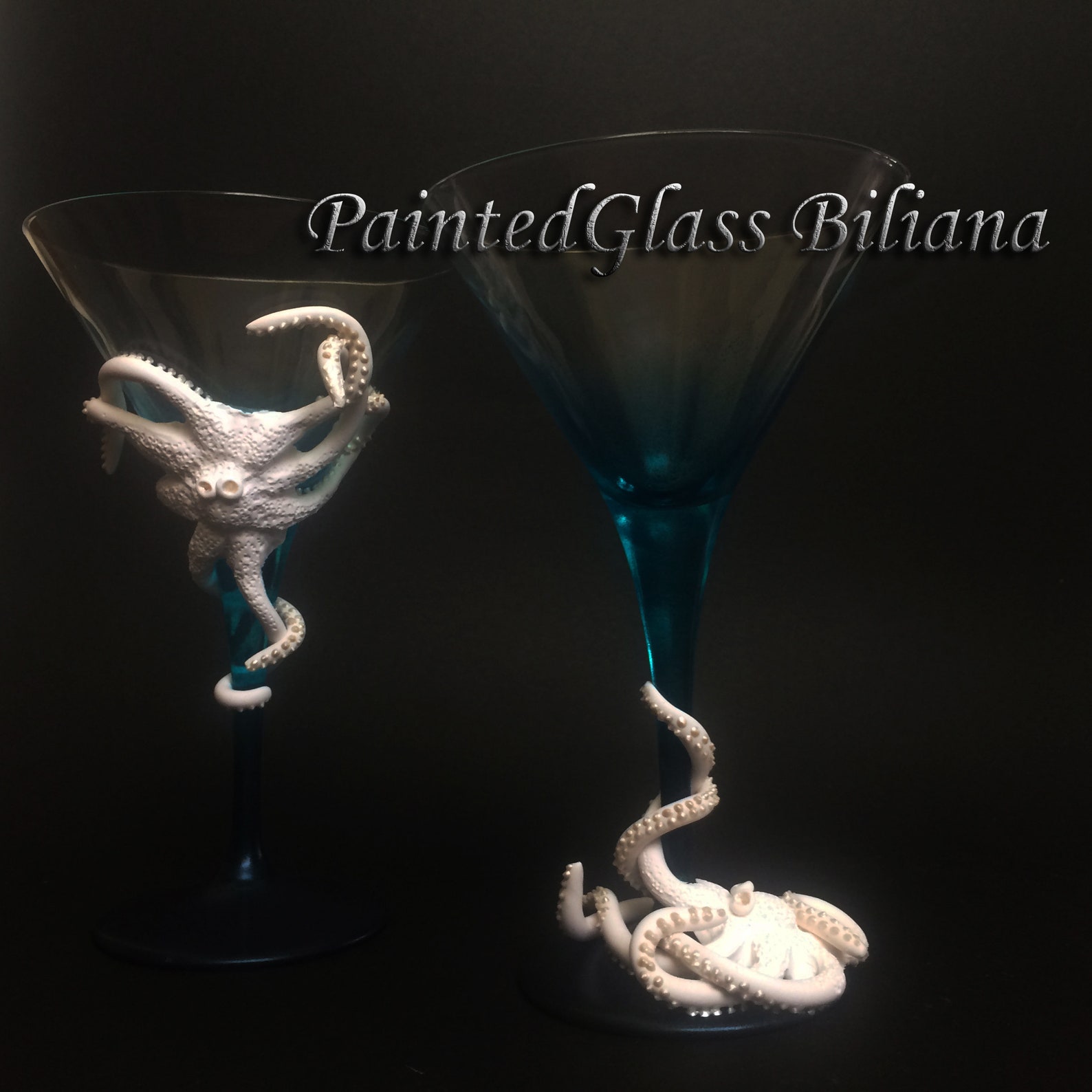Octopus Martini Glasses 2 Pcs | Etsy