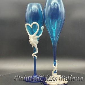 Octopus Wedding Champagne Flutes, 2 Pcs - Etsy