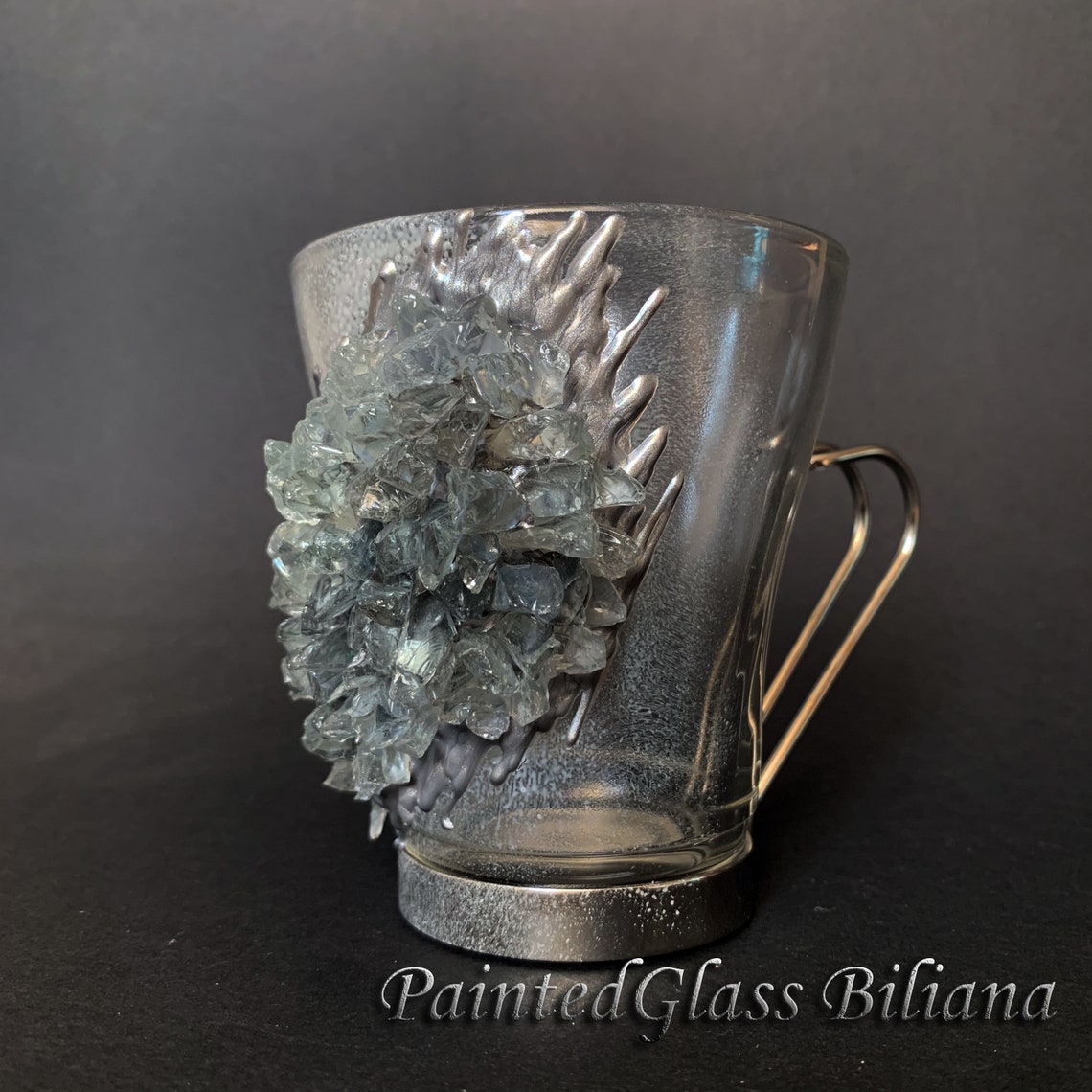 Free Shipping Silver Geode Coffee Mug Geode Coffee Glass | Etsy