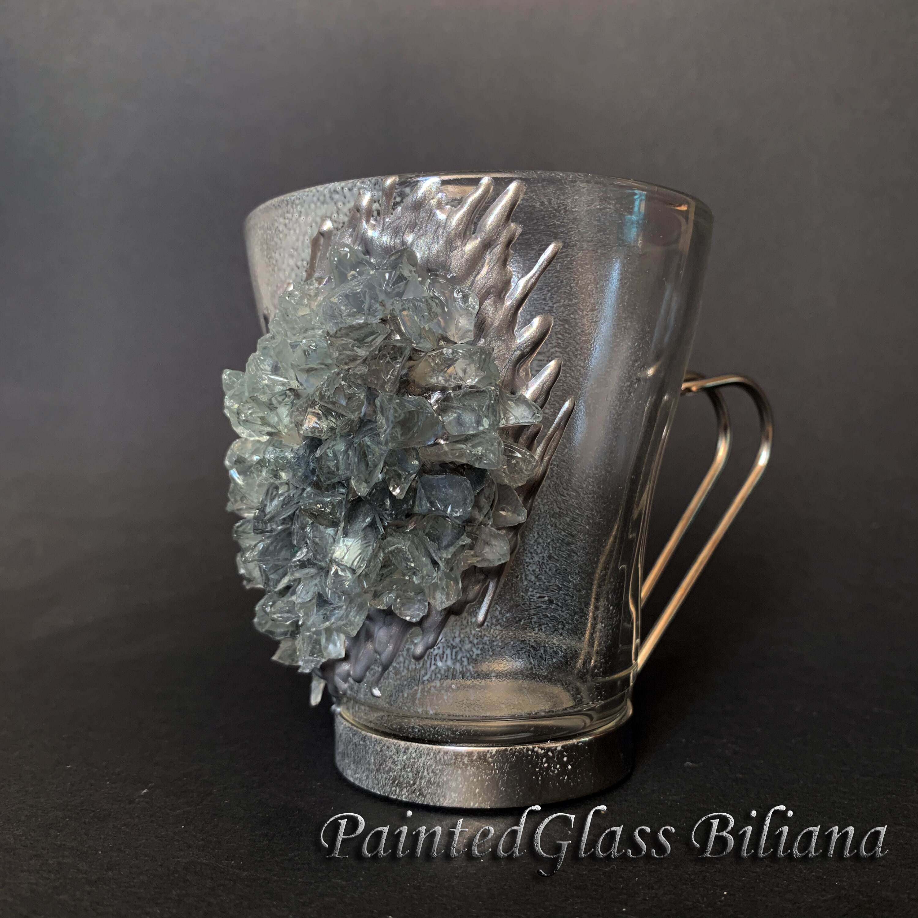 Free shipping silver geode coffee mug geode coffee glass | Etsy