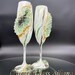 Green Marble Geode Wedding Flutes Handpainted Handmade Geode - Etsy