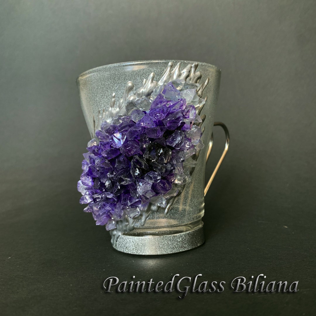 Free Shipping Amethyst Geode Coffee Mug Geode Coffee Glass - Etsy