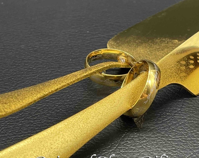 Lord of the Rings Lotr Set of Hand Painted Cake Server and Knife Cake ...