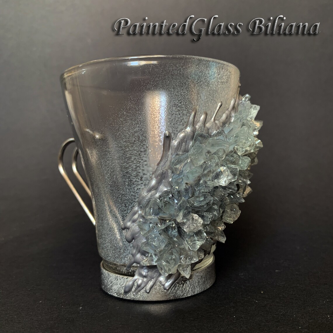 Free Shipping Silver Geode Coffee Mug Geode Coffee Glass | Etsy