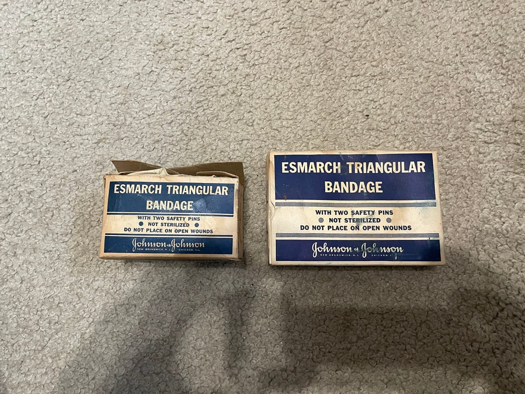 Vintage Two Boxes of Triangular Bandages, Johnson & Johnson, 1930's - Etsy