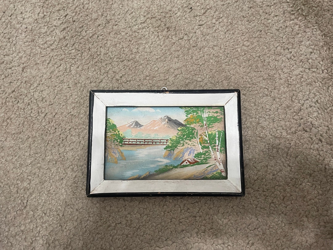 Vintage Original Raised Landscape Painting Japan Wood Paper - Etsy