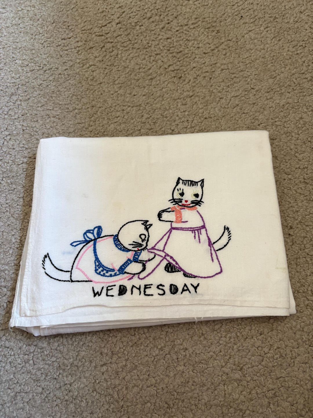 Wednesday Kitchen Towel With Cats, Large Size - Etsy