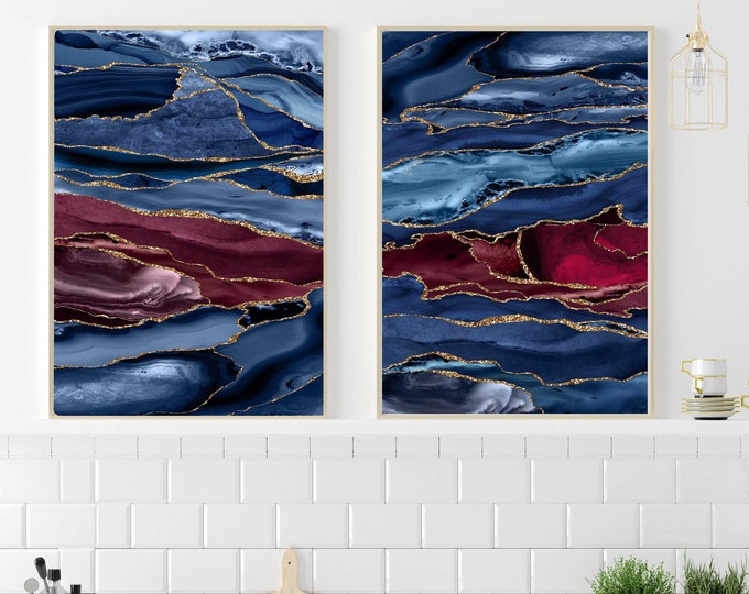 Burgundy Maroon Navy Blue and Gold Cheap Home Décor, Luxury Looking ...