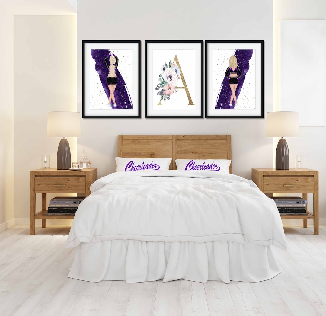 3 Print Cheerleader Room Decor, Cheer Personalized Wall Art Prints ...