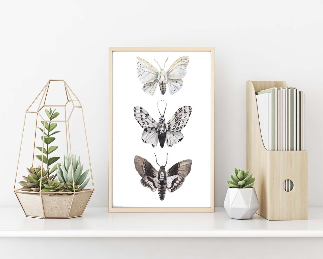 Cheap Home Decor, Butterfly Print, Printable Wall Art,black and White ...