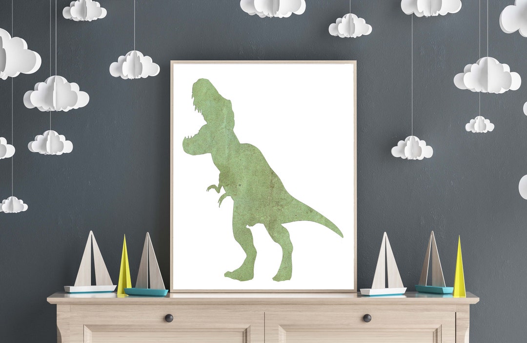 T-rex Dinosaur Print With a Vintage Feel for Home Decor and Nursery ...