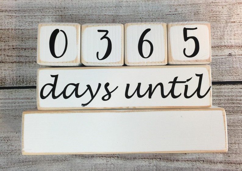 Lightly Distressed Wood Customized 365 Days Until Countdown | Etsy