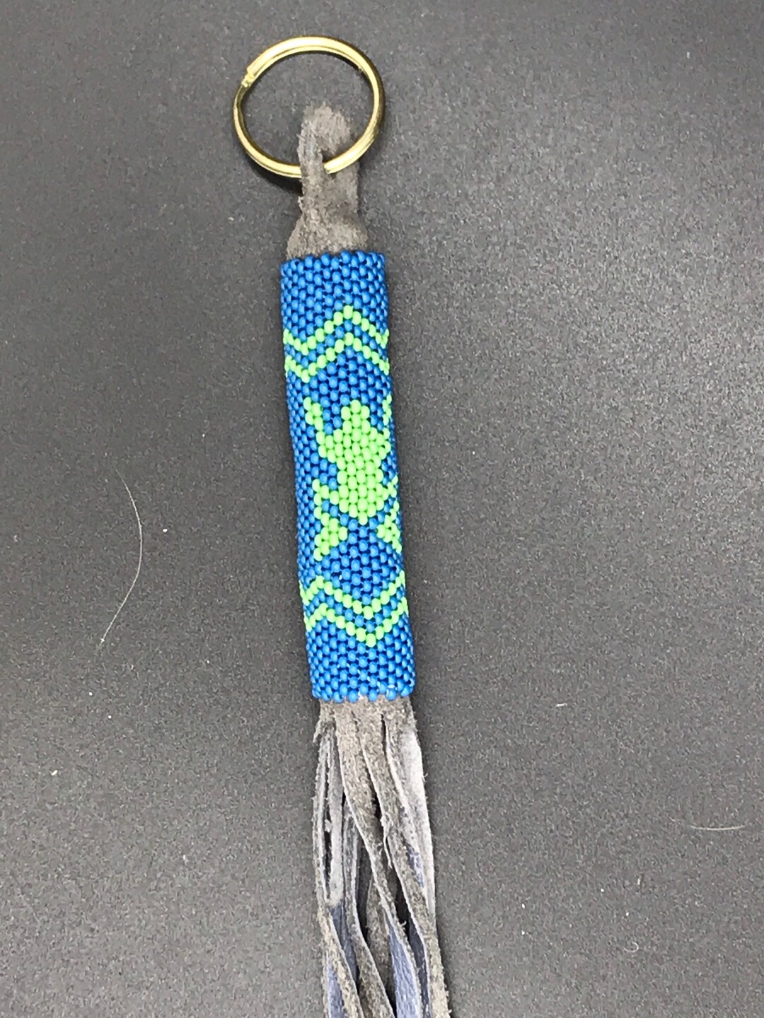 Peyote Stitch Native American Style Beaded Keychain With a Pair of ...