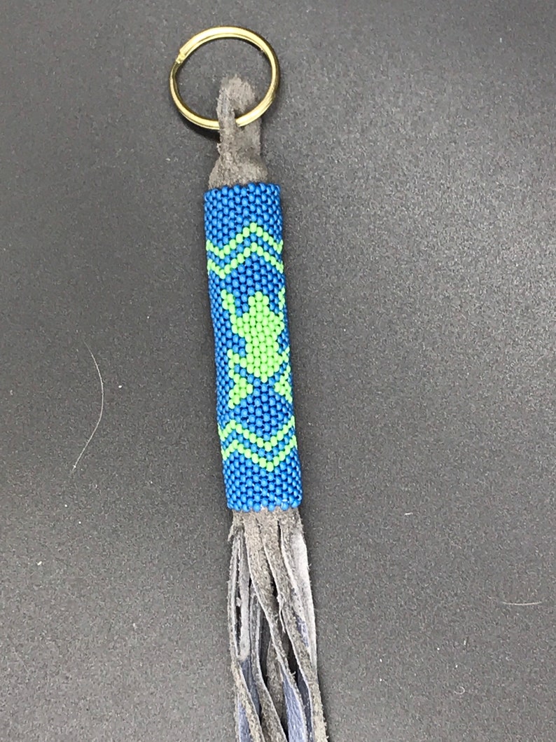 Peyote Stitch Native American Style Beaded Keychain With a Pair of ...