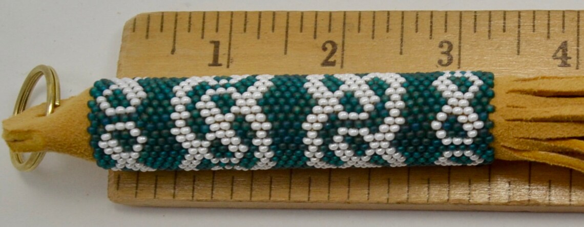 Peyote Stitch Native American Style Beaded Keychain With Four - Etsy