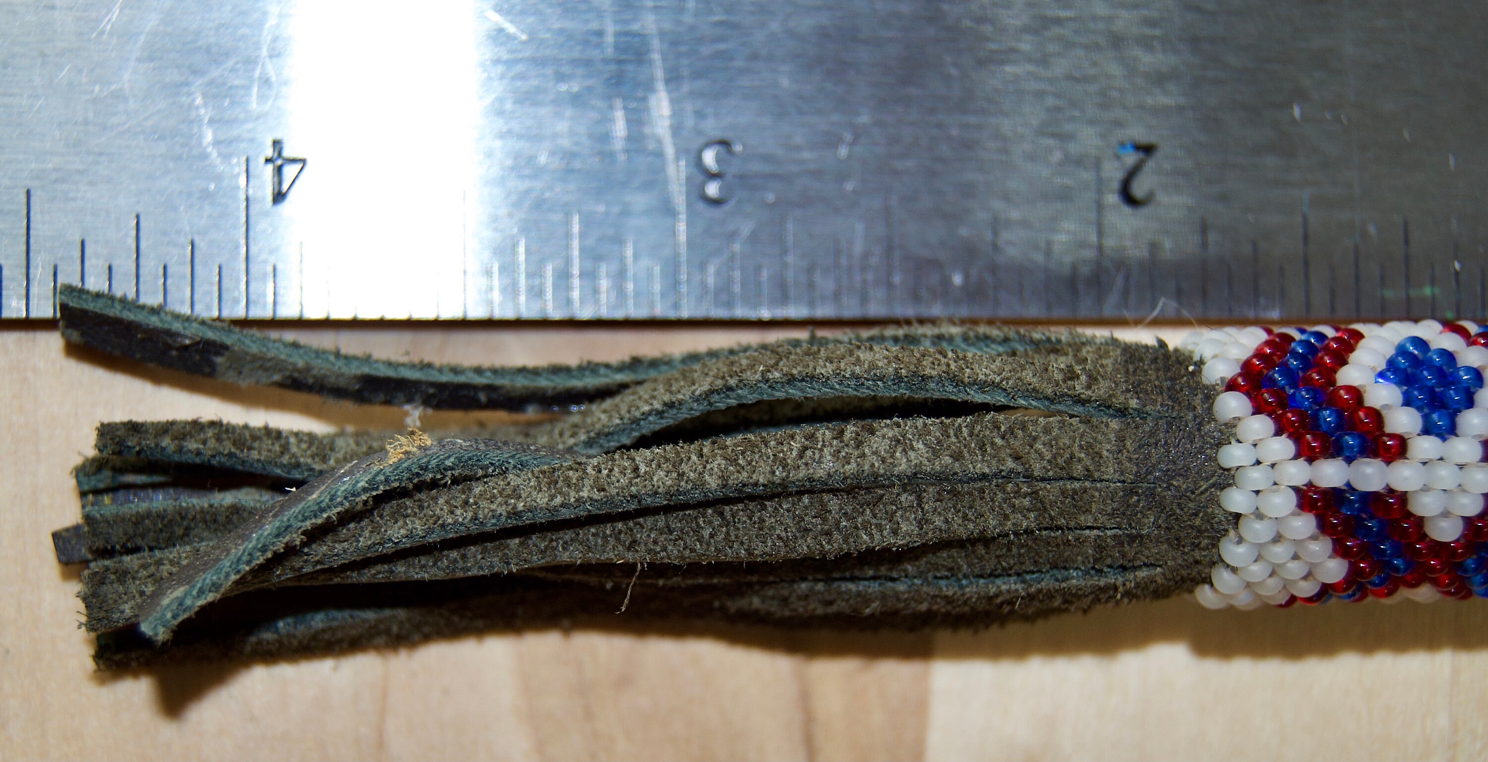 Peyote Stitch Native American Style Beaded Keychain With a Red and Blue ...