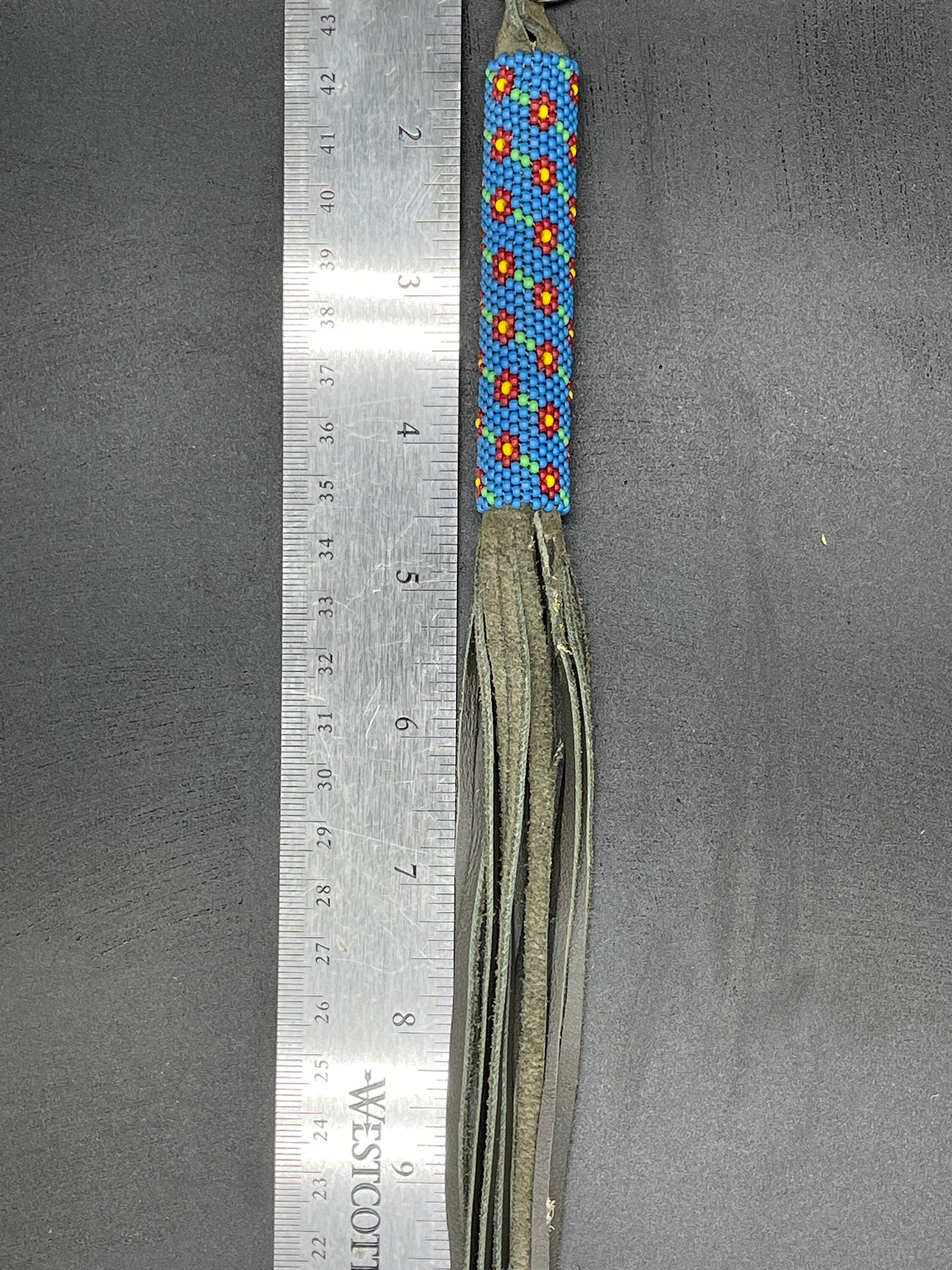 Peyote Stitch Native American Style Blue Beaded Keychain With A ...