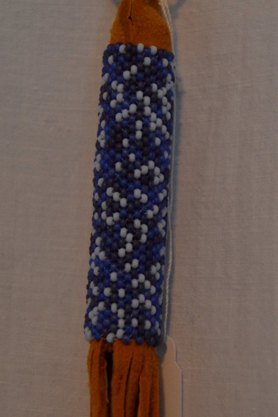 Peyote Stitch Native American Style Beaded Keychain in Ocean Blue ...