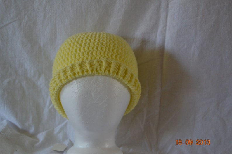 Light Yellow Stocking Cap With Ribbed Brim - Etsy