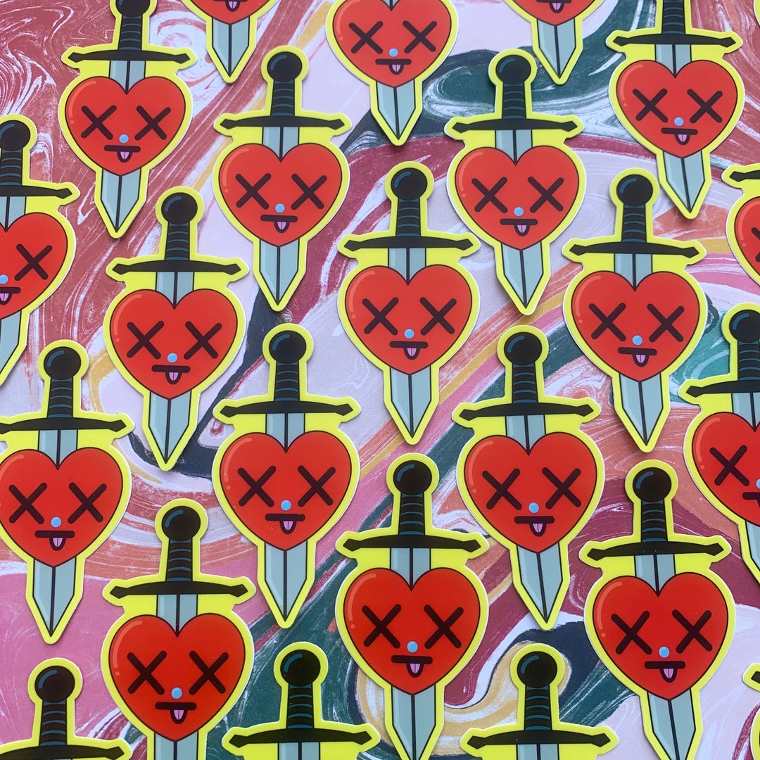Sword Thru the Heart Waterproof Vinyl Sticker - Etsy