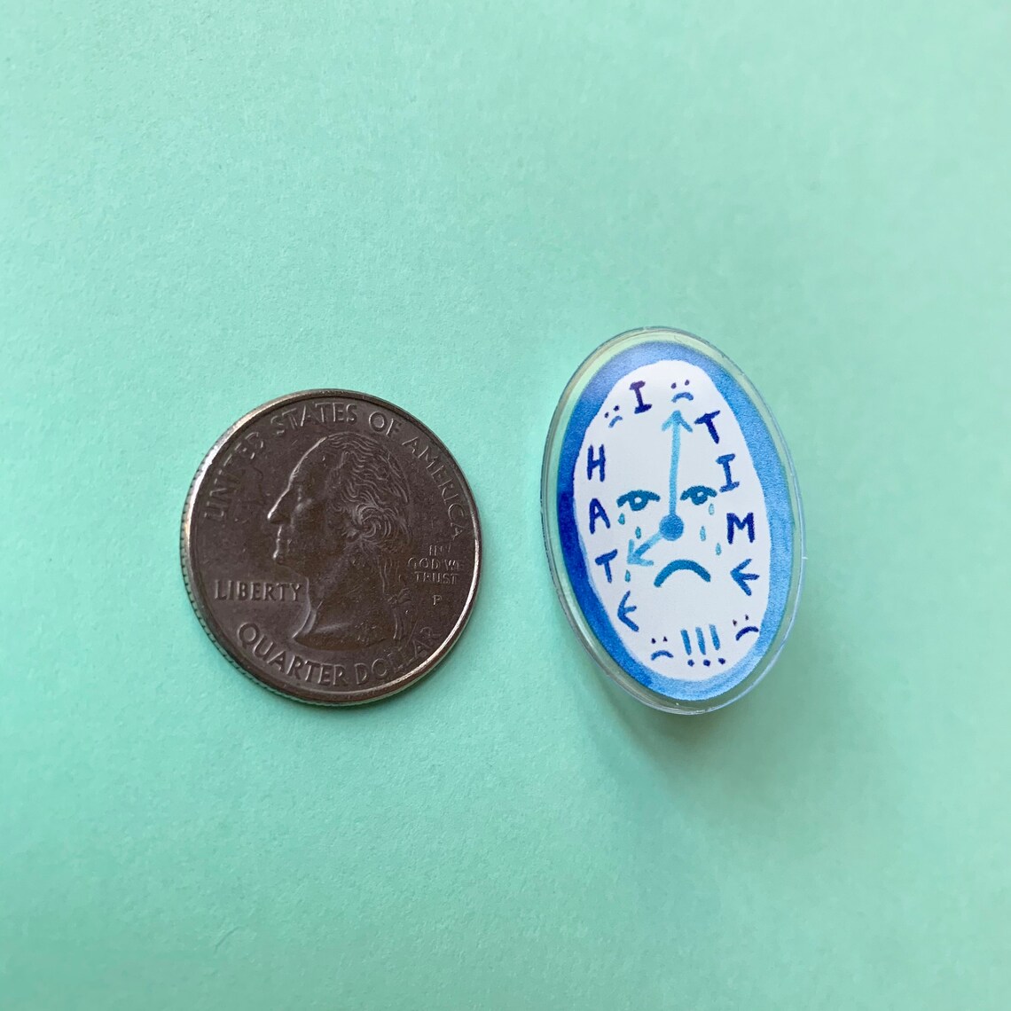 I Hate Time Clock Mini Acrylic Pin - Etsy