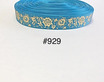 Blue and gold ribbon | Etsy